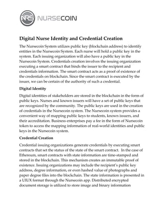 Nursecoin technology platform overview | PDF | Internet | Computing
