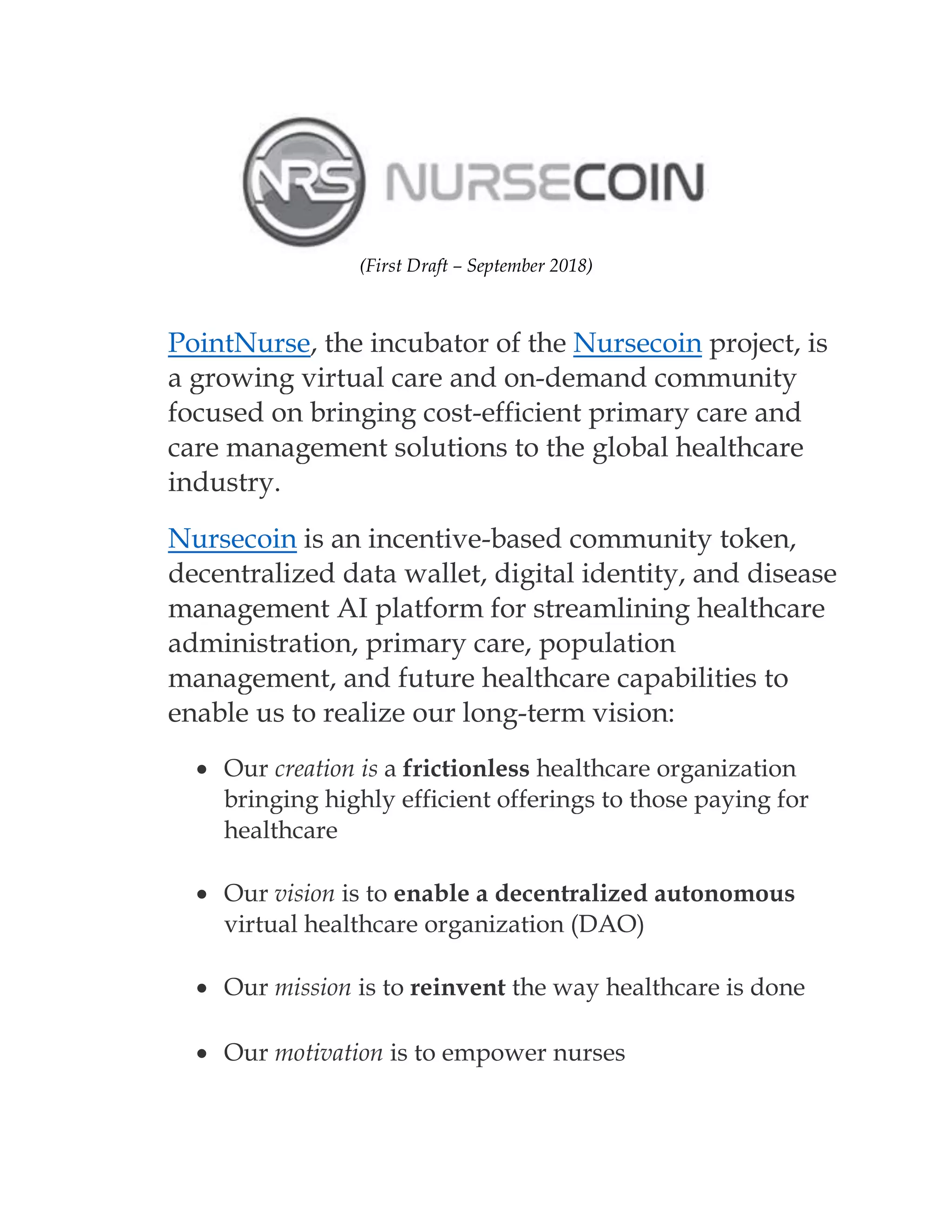 Nursecoin White Paper | PDF