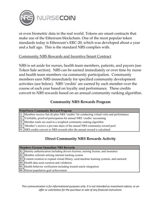 Nursecoin White Paper | PDF