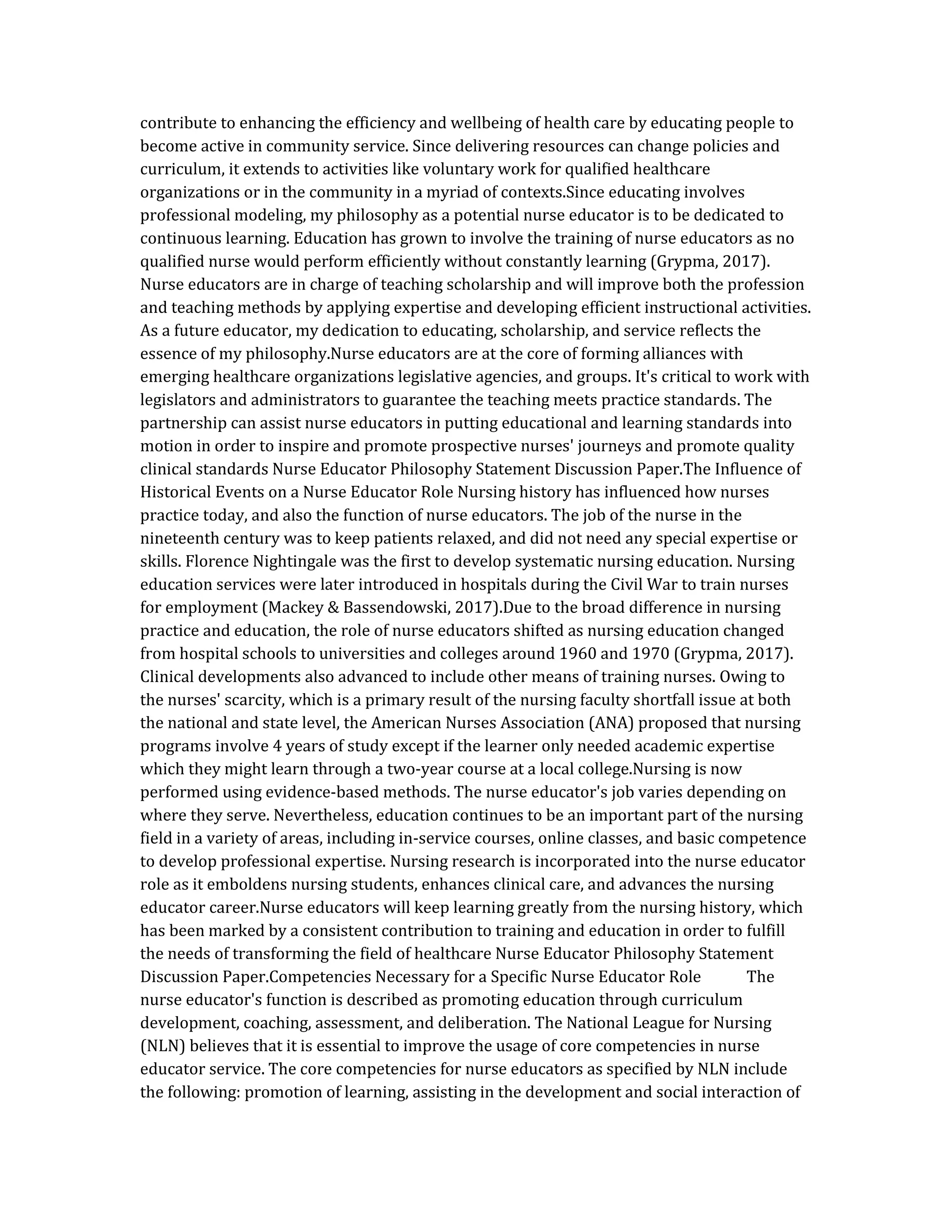 Nurse Educator Philosophy Statement Discussion Paper.docx