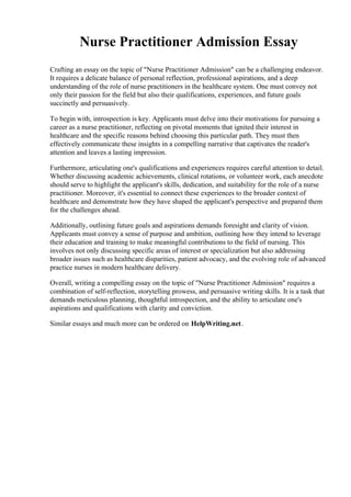 Nurse Practitioner Admission Essay.pdf