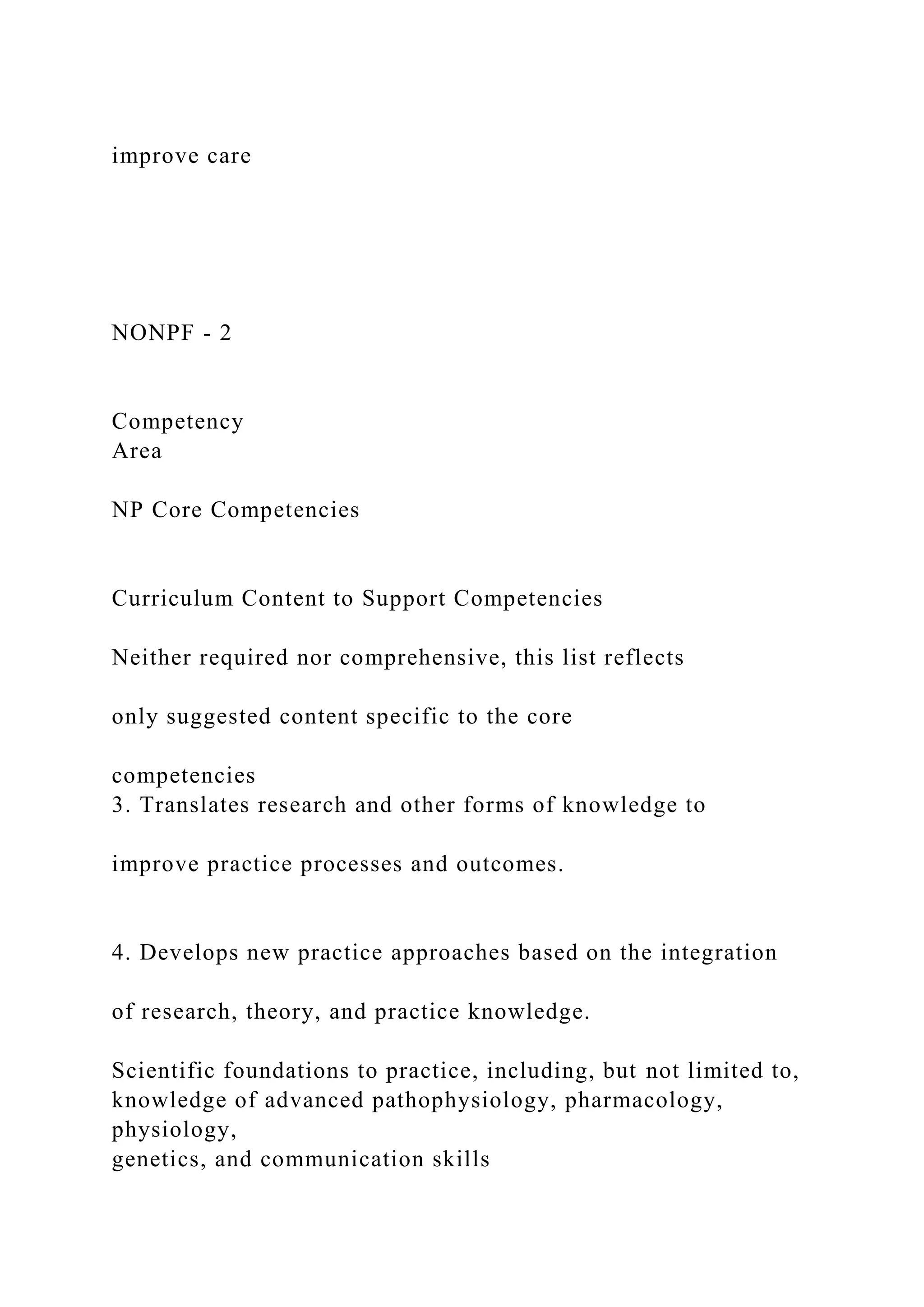 Nurse Practitioner Core Competencies Content A delineati.docx