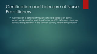 Nurse Practitioner – Roles, Types, Competencies | PPTX