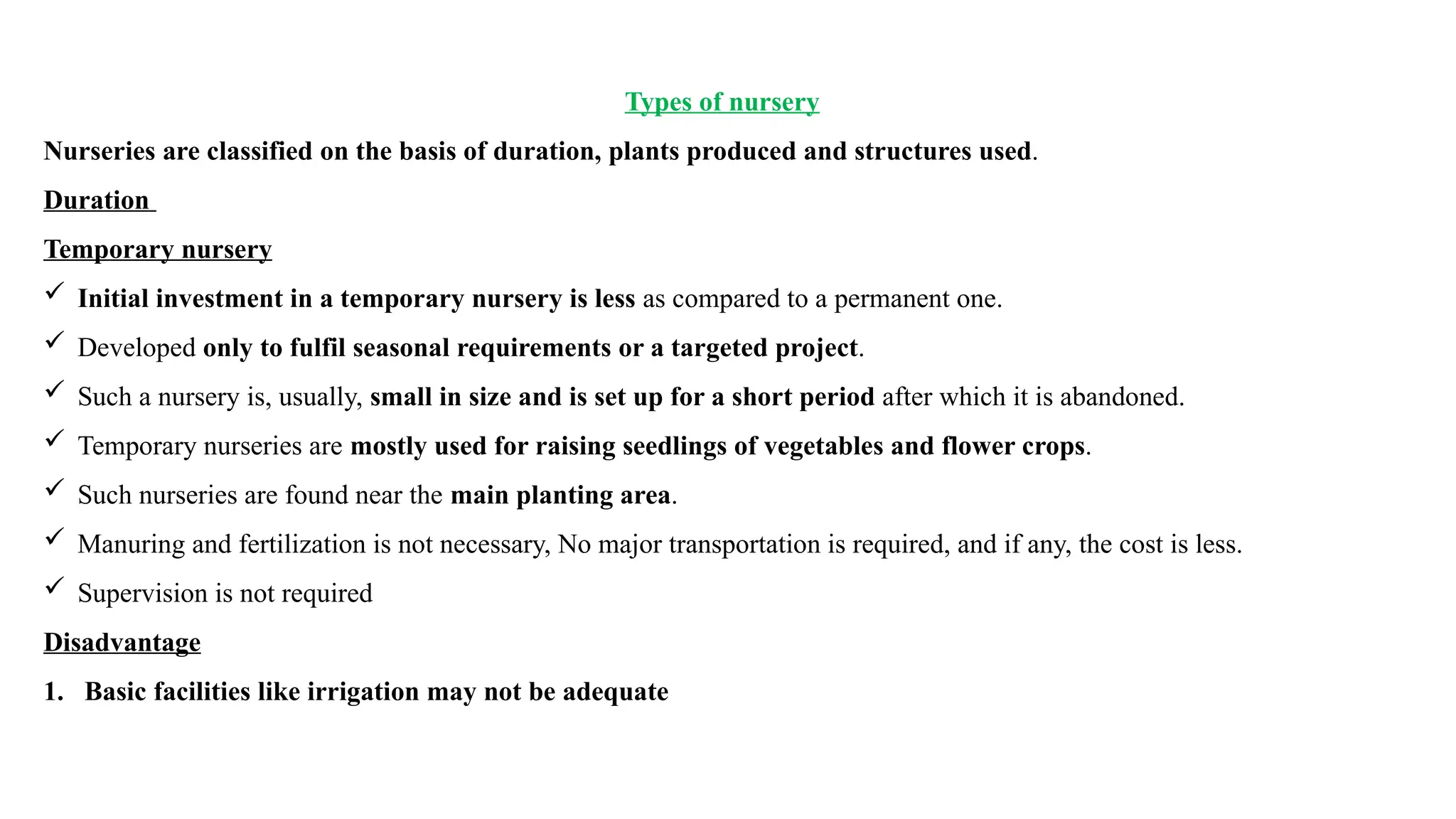 An Introduction to Nursery and It's Types | PPTX