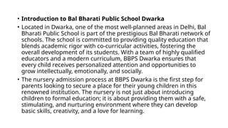 Nursery Admissions at BBPS Dwarka The Gateway to Academic Excellence.pptx