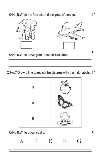 Nursery all papers | PDF | Educational Assessment | Education