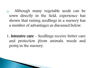 Nursery management and_seedling_production | PPTX