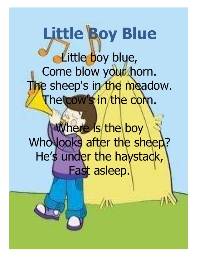 Little Boy Blue Rhyme Meaning at Karen Cutright blog