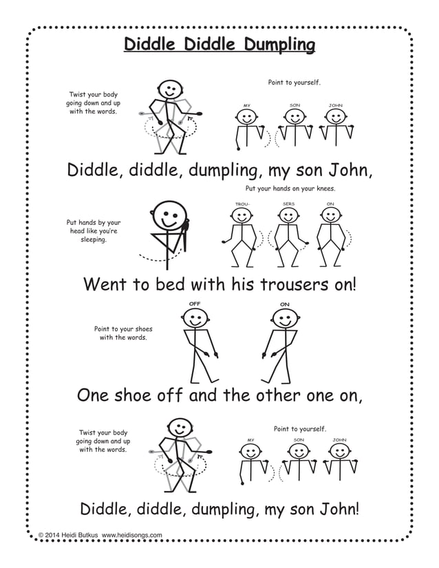 28 Nursery Rhymes with Words and Movements for Active Learning | PDF