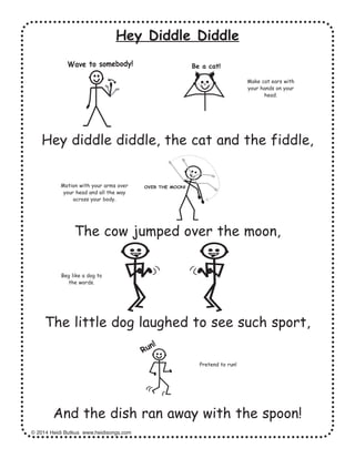 28 Nursery Rhymes with Words and Movements for Active Learning | PDF
