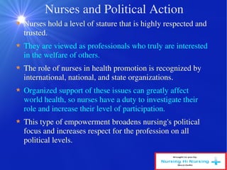 Nurses and political action | PPT