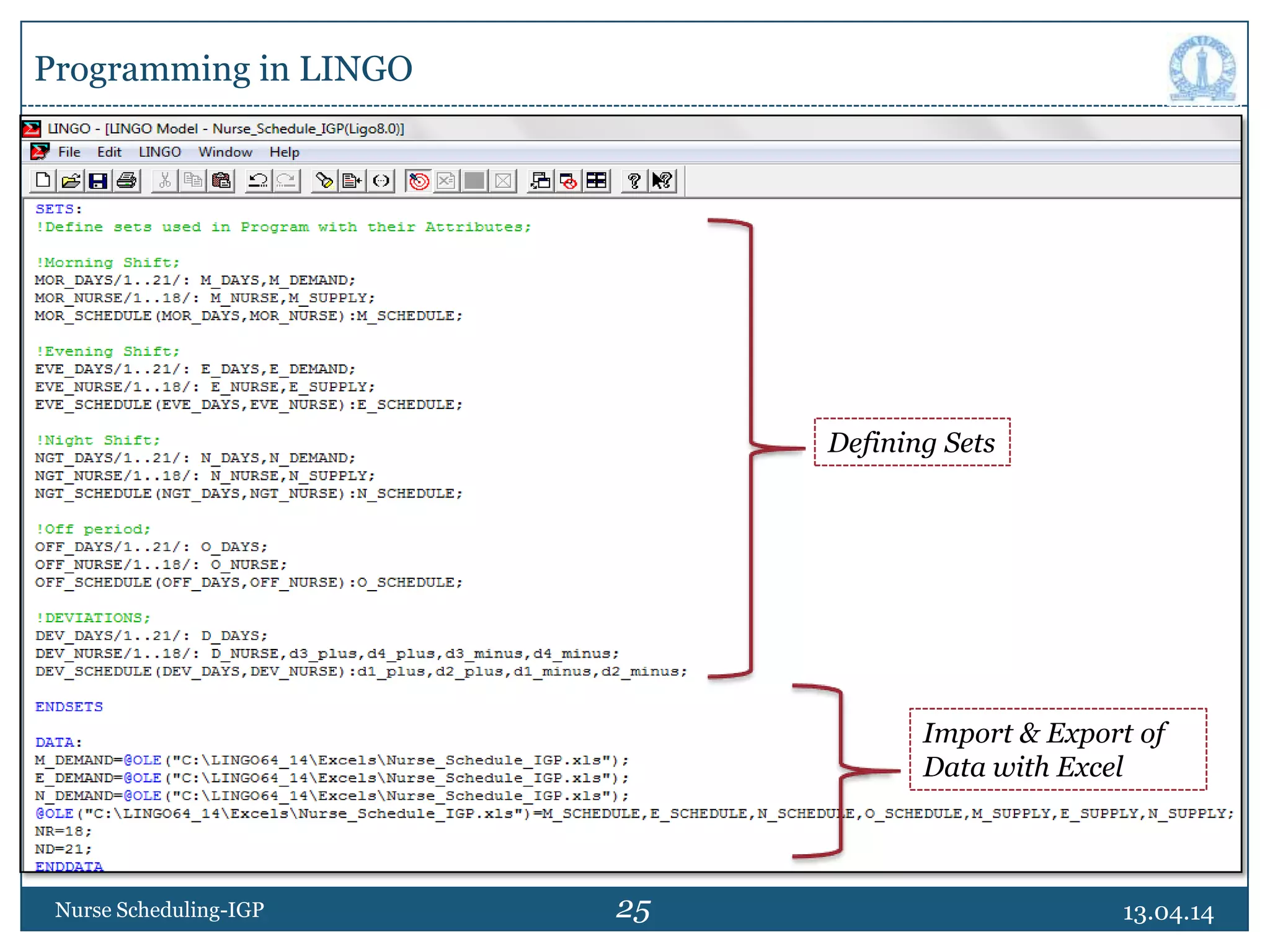 Nurse schedule goal programming (Cyclical) | PPTX