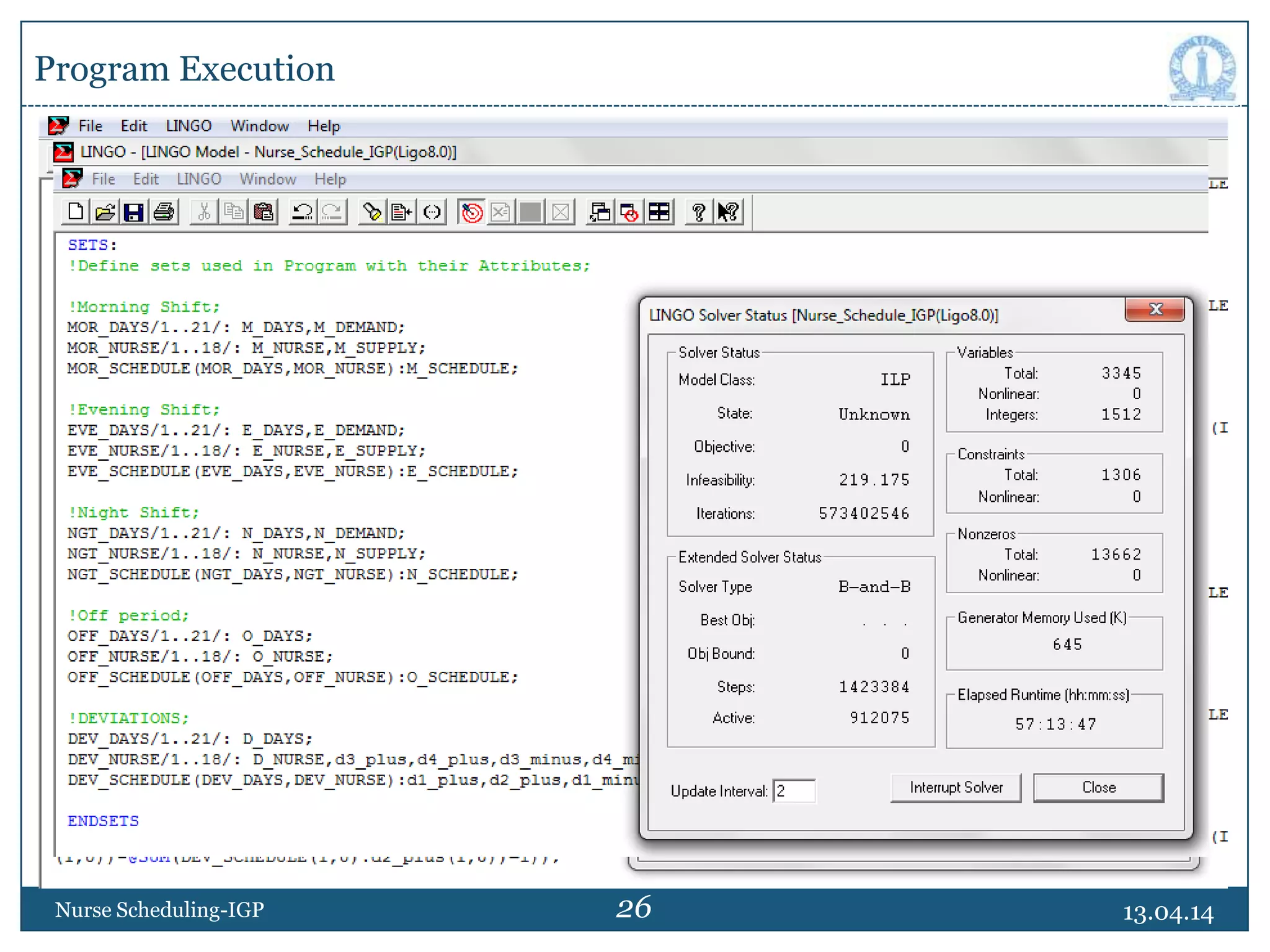 Nurse schedule goal programming (Cyclical) | PPTX