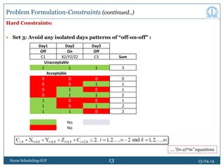 Nurse schedule goal programming (Cyclical) | PPTX