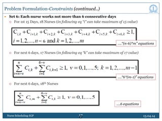 Nurse schedule goal programming (Cyclical) | PPTX