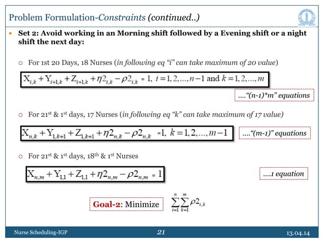 Nurse schedule goal programming (Cyclical) | PPTX | Business | Business ...