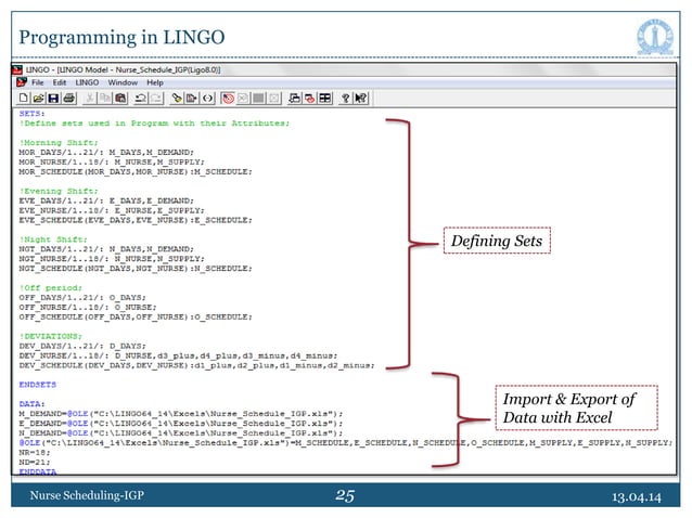 Nurse schedule goal programming (Cyclical) | PPTX | Business | Business ...