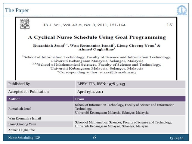 Nurse schedule goal programming (Cyclical) | PPTX | Business | Business ...