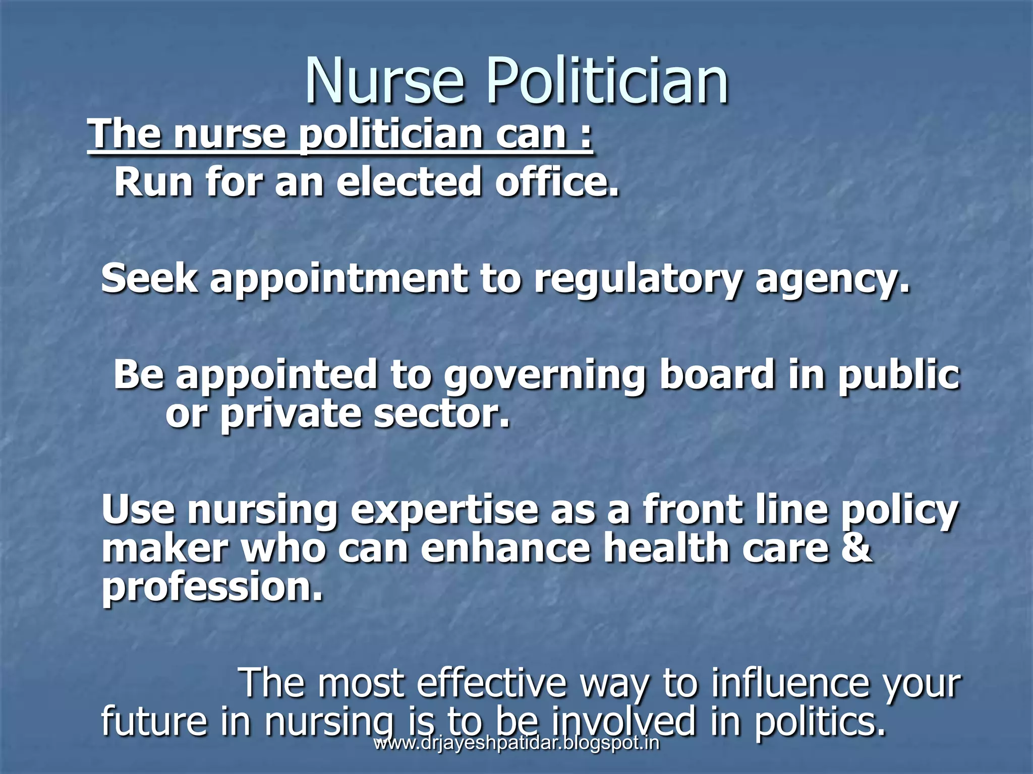 Nurses in politics | PPSX