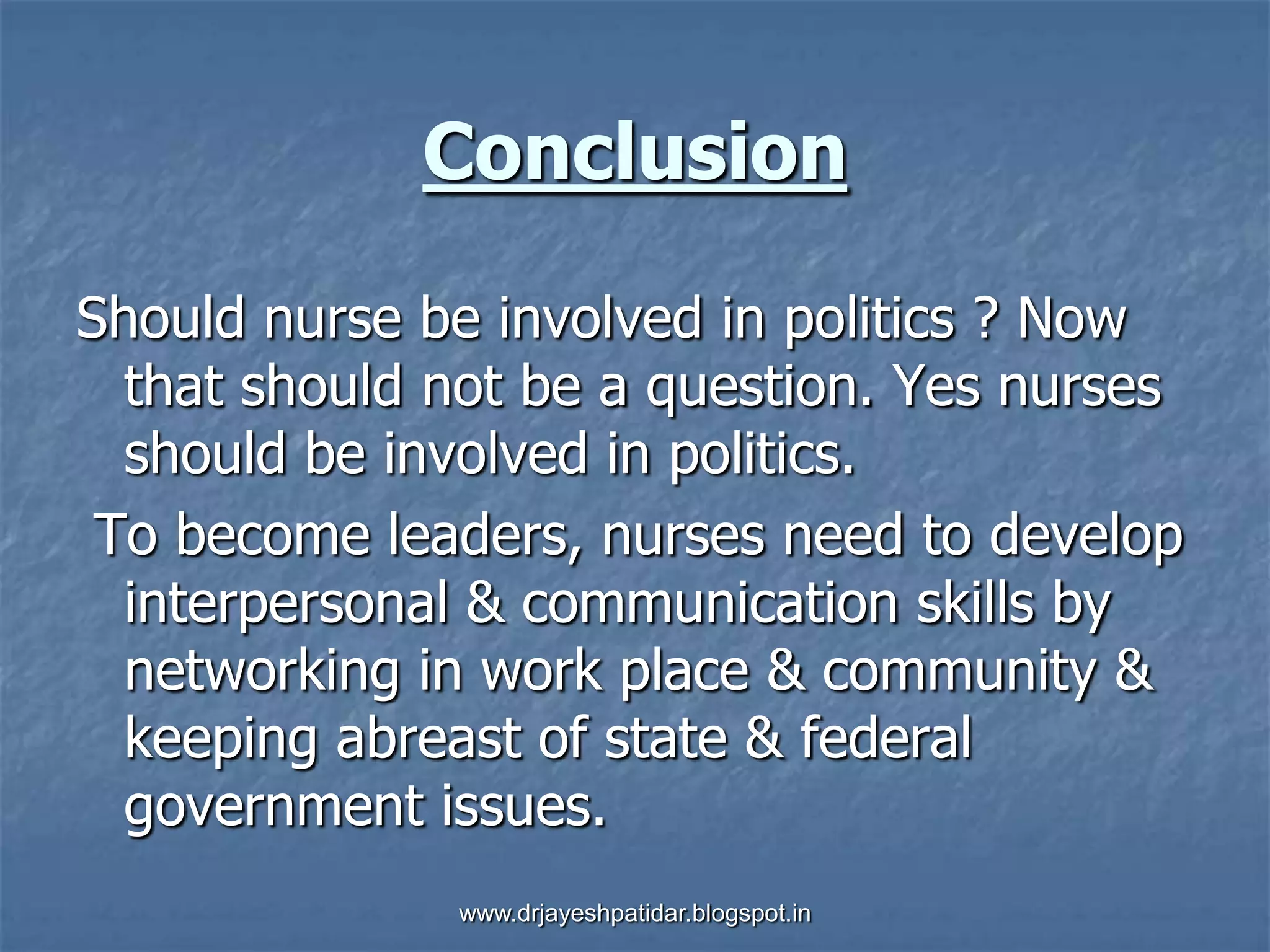 Nurses in politics | PPSX
