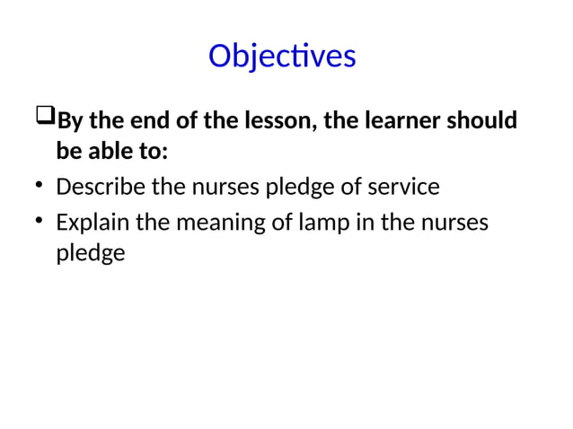 NURSES PLEDGE AS A REGISTERED PROFESSIONAL .pptx | Medical Health