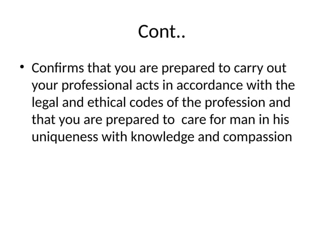 NURSES PLEDGE AS A REGISTERED PROFESSIONAL .pptx | Medical Health