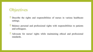 Nurses Rights and Responsibilities in healthcare | PPTX