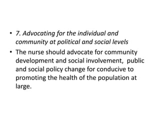 Nurses ‘ role in health promotion | PPTX