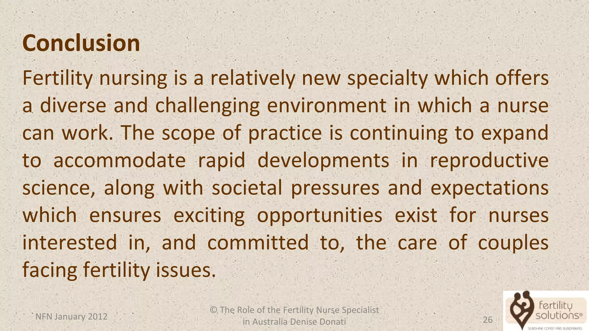 Nurses Webinar - Role of Fertility Nurse | PPT