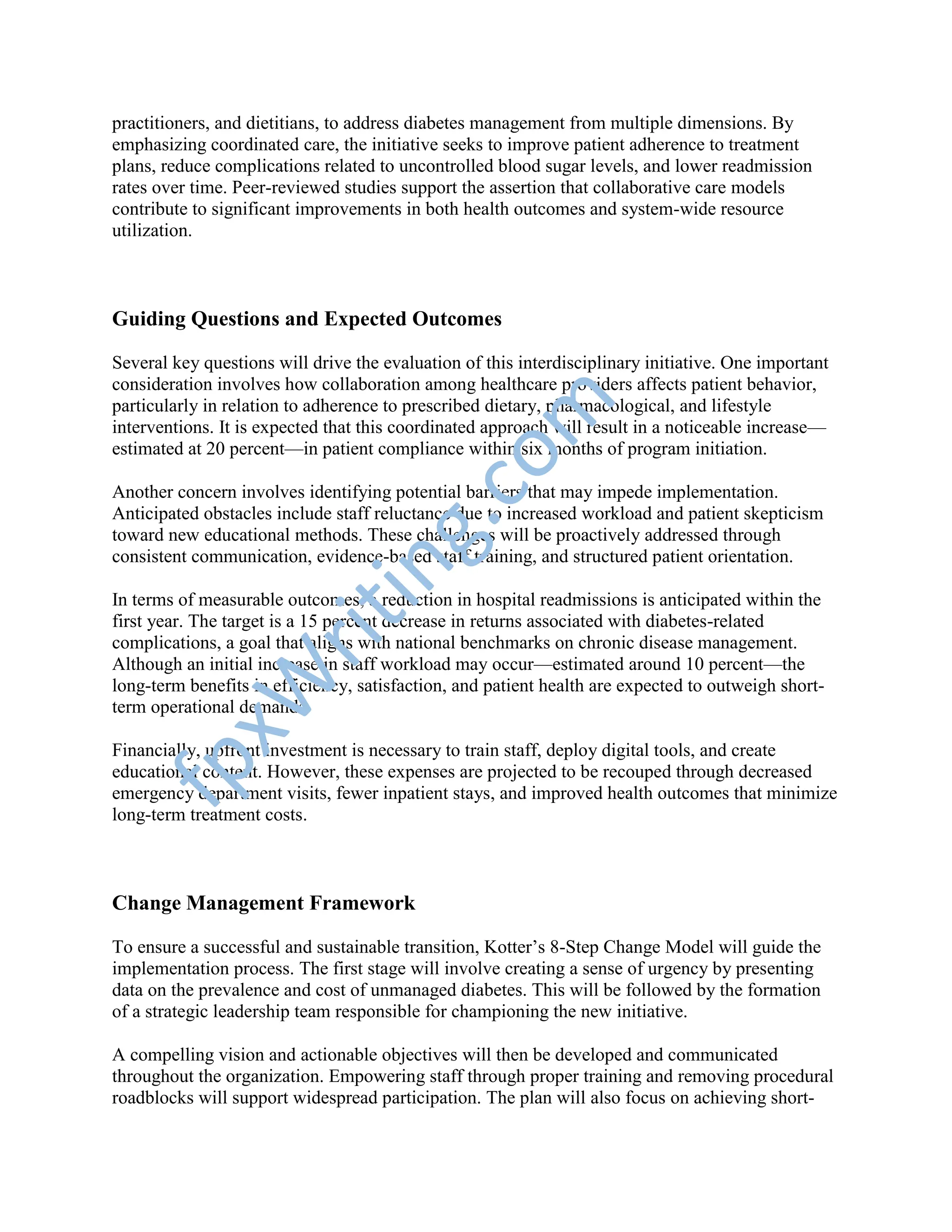 NURS FPX 4005 Assessment 3 Interdisciplinary Plan Proposal | PDF