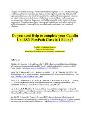 NURS FPX 4005 Assessment 3 Interdisciplinary Plan Proposal | PDF