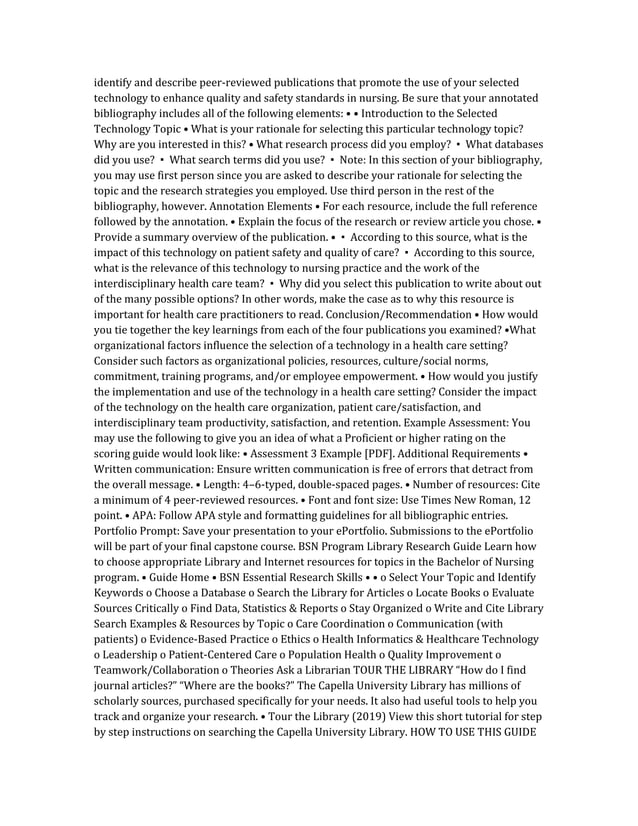 NURS FPX 4040 Capella University Technology in Nursing Annotated ...