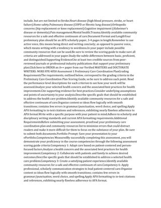 NURS FPX 4050 Assessment 1 Preliminary Care Coordination Plan.docx