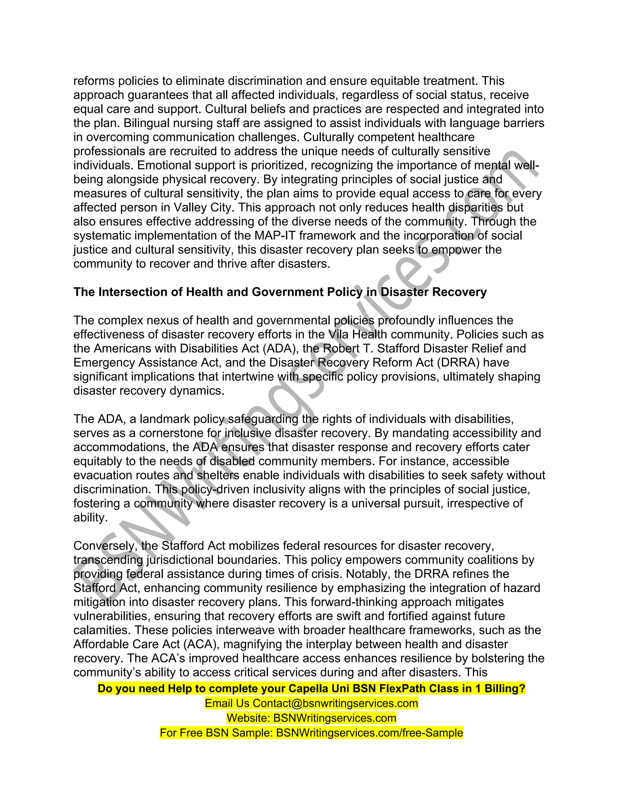 NURS FPX 4060 assessment 3 disaster recovery plan.docx