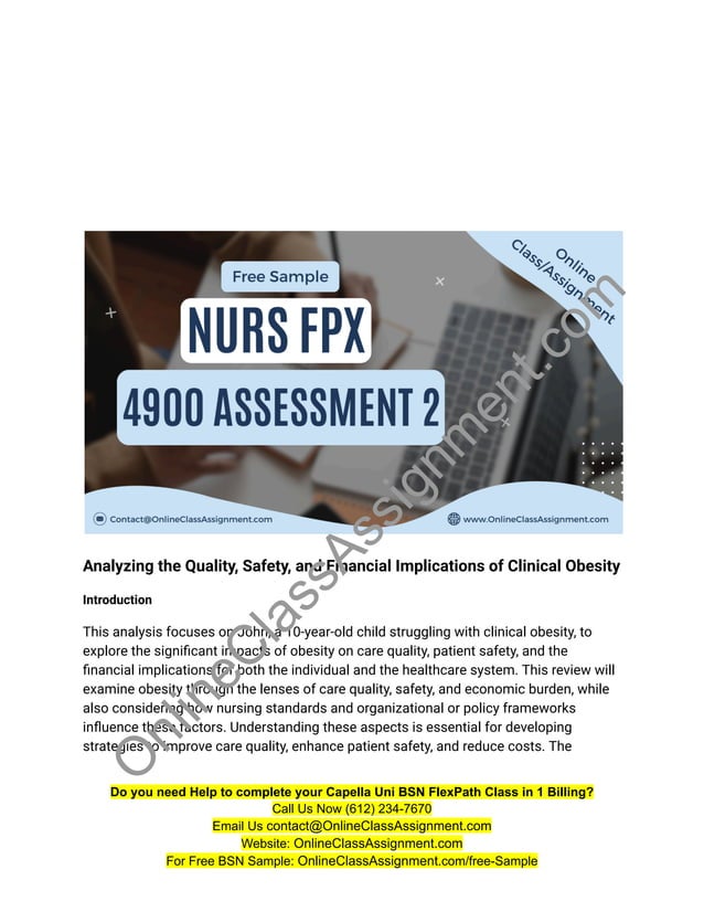 nurs fpx 4900 assessment 2 assessing the problem quality safety and ...