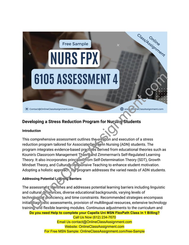 NURS FPX 6105 Assessment 4 Assessment Strategies and Complete Course ...