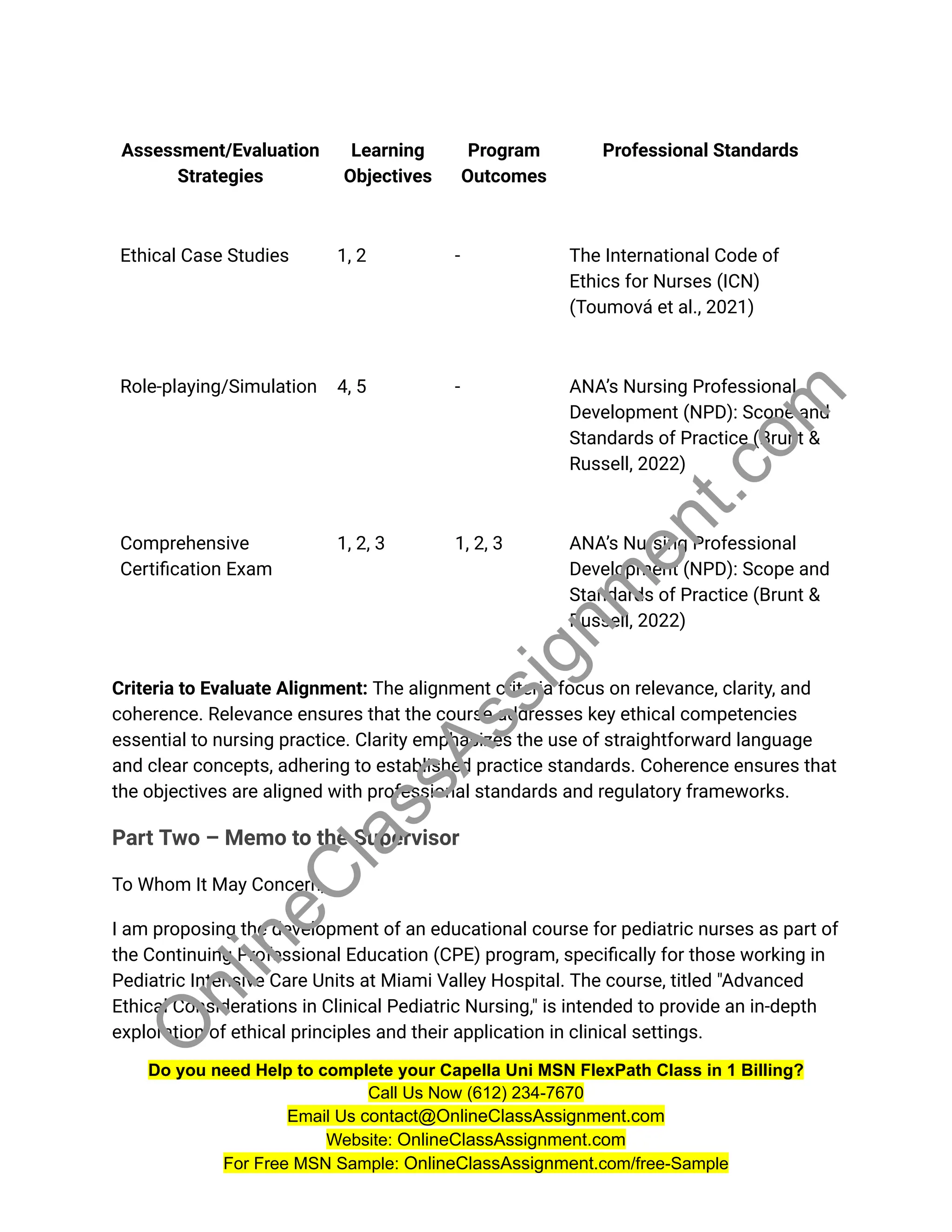 NURS FPX 6111 Assessment 1 Course Definition and Alignment Table.pdf