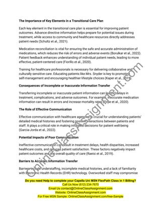 NURS FPX 6610 Assessment 3 Transitional Care Plan.pdf