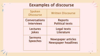 the emergency of the notion discourse and text | PPT