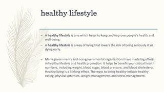 Promotion of Healthy Lifestyle | PPTX