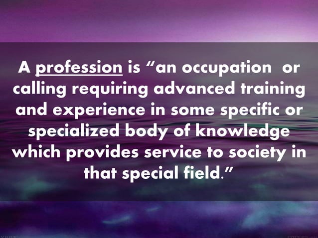Definition and Criteria of a Profession | PPTX