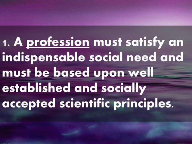Definition and Criteria of a Profession | PPTX