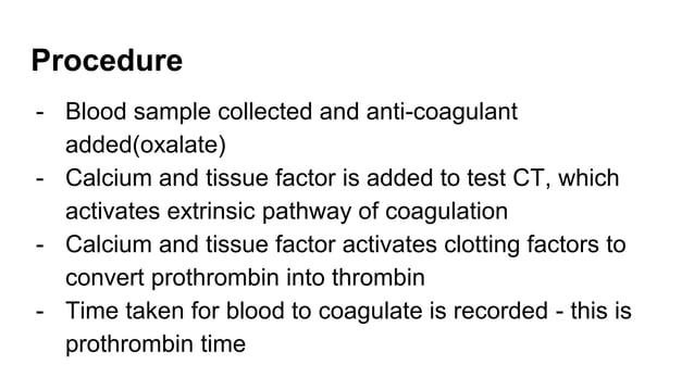 BT, CT, PT, INR - Pathology - Nursing | PPTX