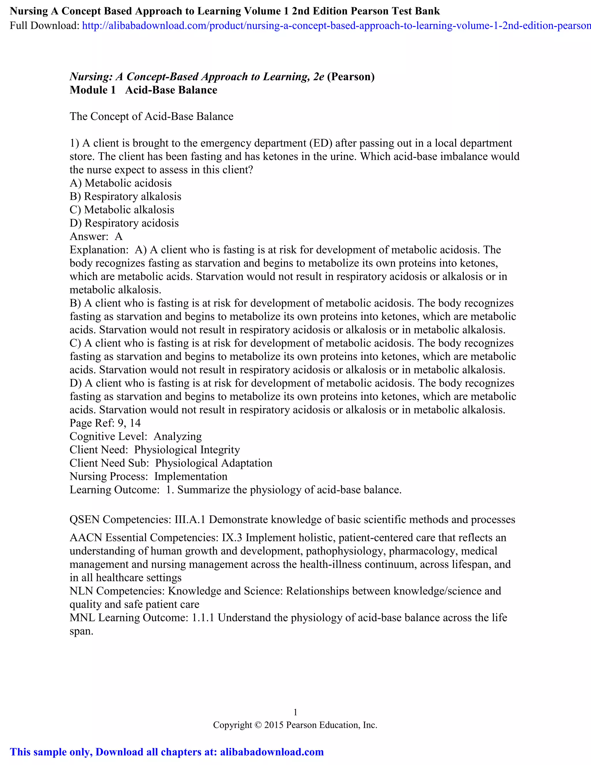 Nursing A Concept Based Approach to Learning Volume 1 2nd Edition ...