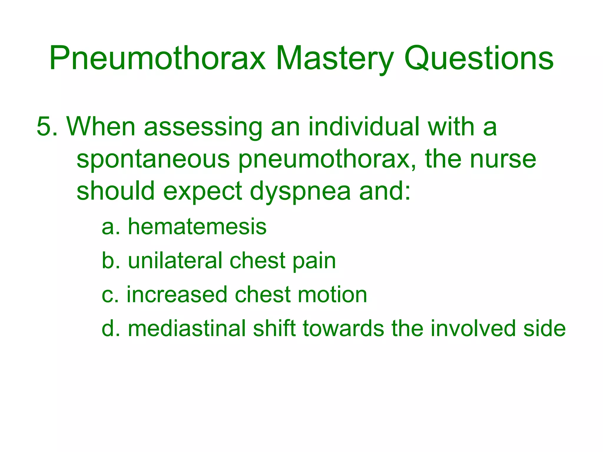 Nursing Bulletin Notes On Pneumothorax | PPT