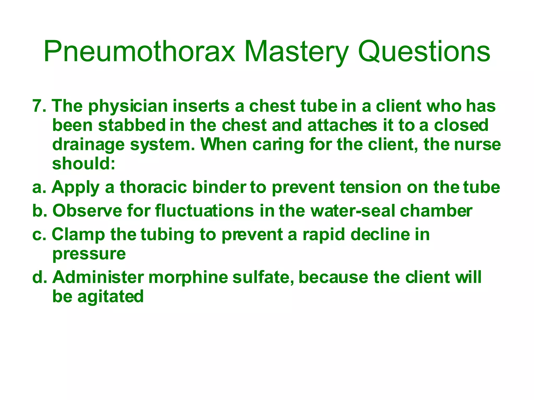 Nursing Bulletin Notes On Pneumothorax | PPT