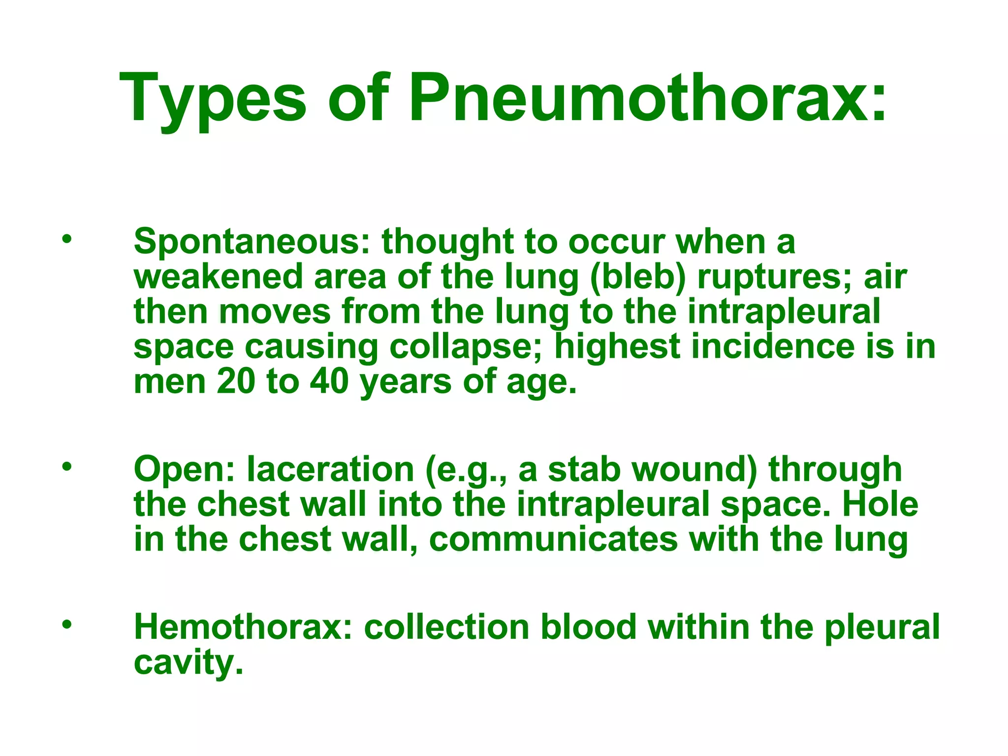 Nursing Bulletin Notes On Pneumothorax | PPT