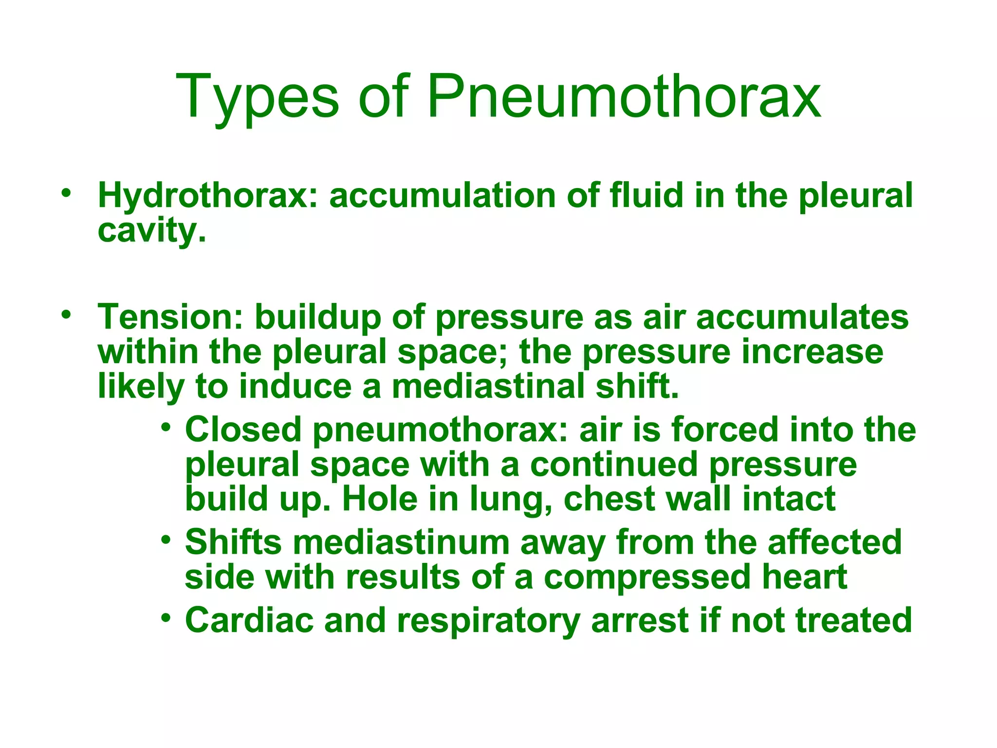 Nursing Bulletin Notes On Pneumothorax | PPT