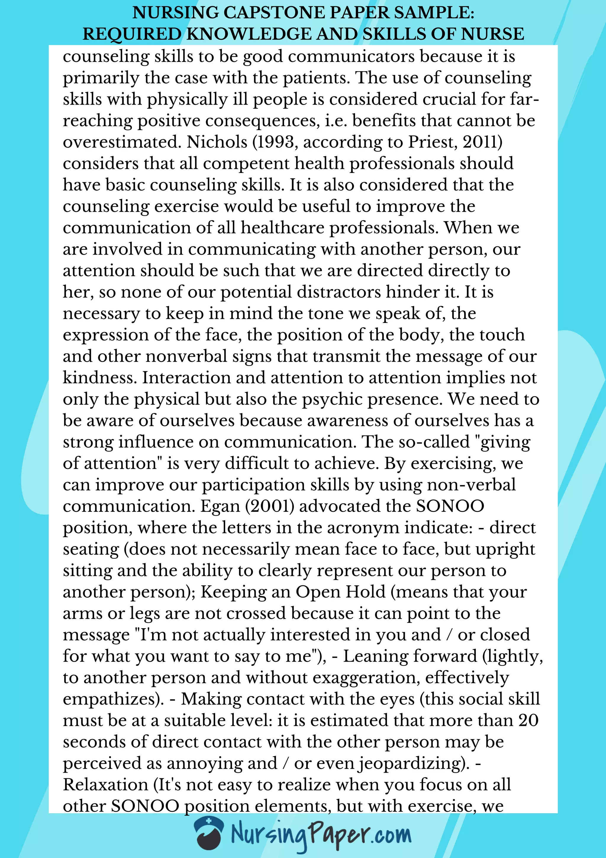 Nursing Capstone Paper Sample | PDF