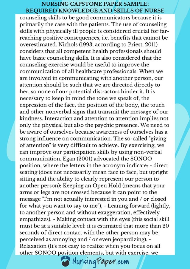 Nursing Capstone Paper Sample | PDF